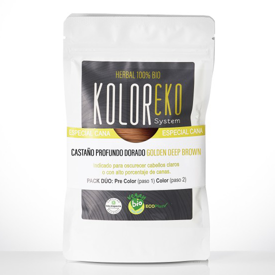 Tinte herbal de aplicación en dos fases Castaño Profundo Dorado de ...
